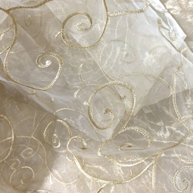 Champagne Embroidered Swirl Overlay – EVENTS TO REMEMBER