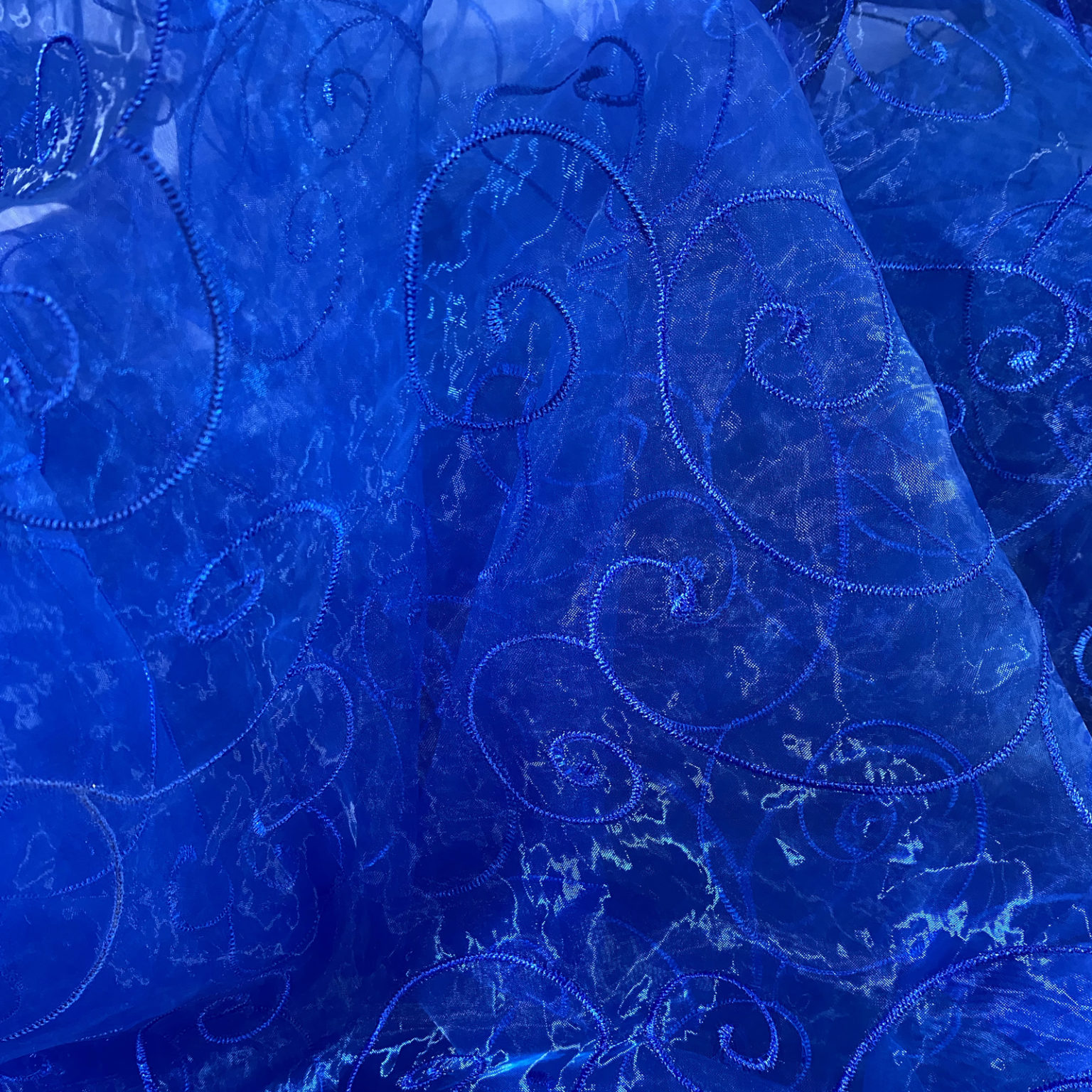 Royal Blue Embroidered Swirl Overlay – EVENTS TO REMEMBER