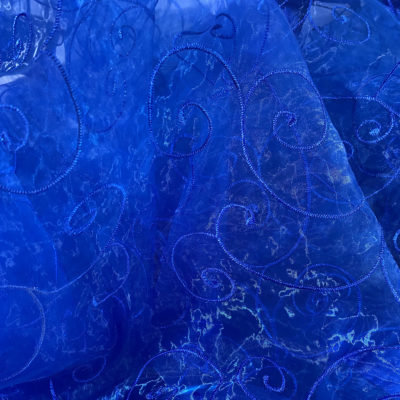 Royal Blue Embroidered Swirl Overlay – EVENTS TO REMEMBER