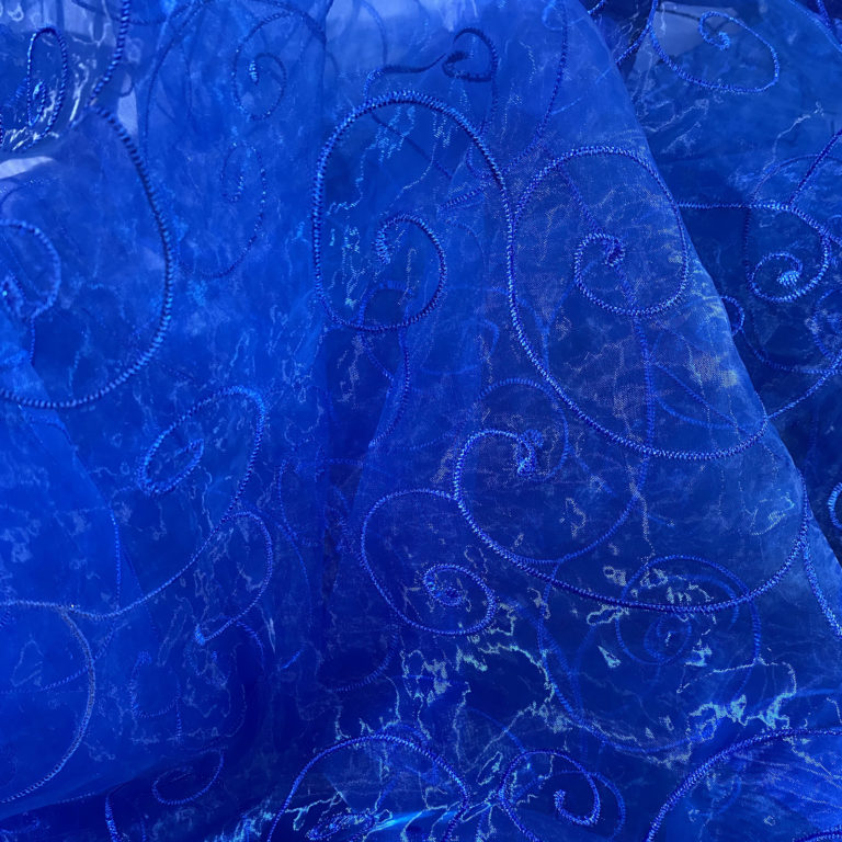 Royal Blue Embroidered Swirl Overlay – EVENTS TO REMEMBER